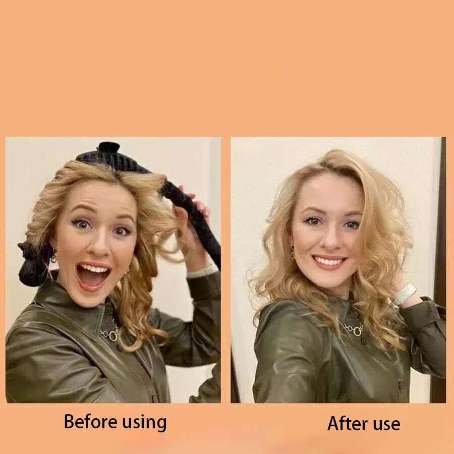 4-Piece Silk Non Heat Curler Set - Soft Non Heat Curler With Adjustable ...