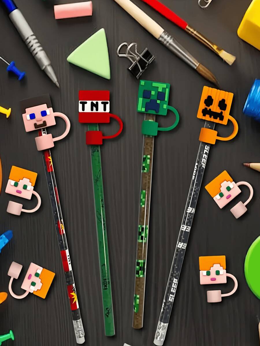 Minecraft Minecraft Cartoon 3D Silicone Pencil Cap, Random Color And ...