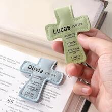 Custom Name Bible Verses Cross Shaped Leather Magnetic Christian ...