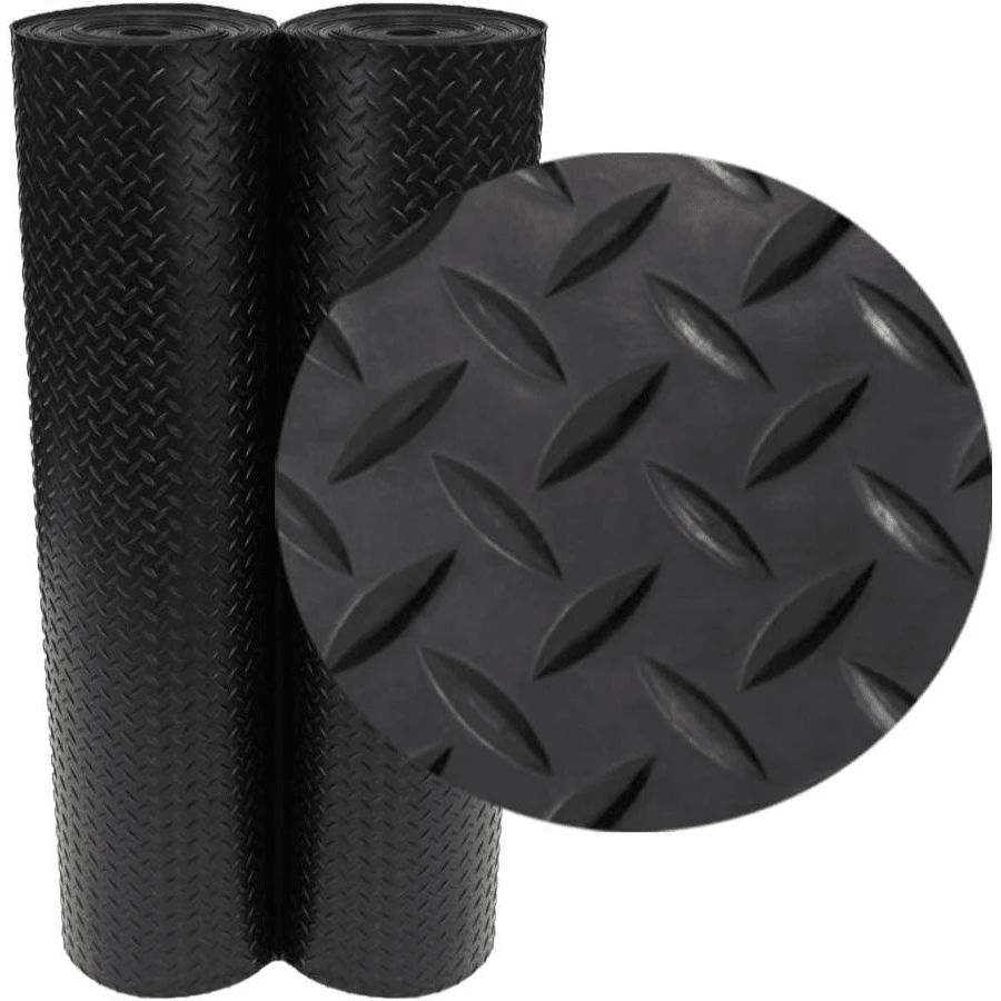 Rubber-Cal Diamond-Plate Rubber Flooring Rolls - 3 Mm X 4 Ft X 7 Ft ...