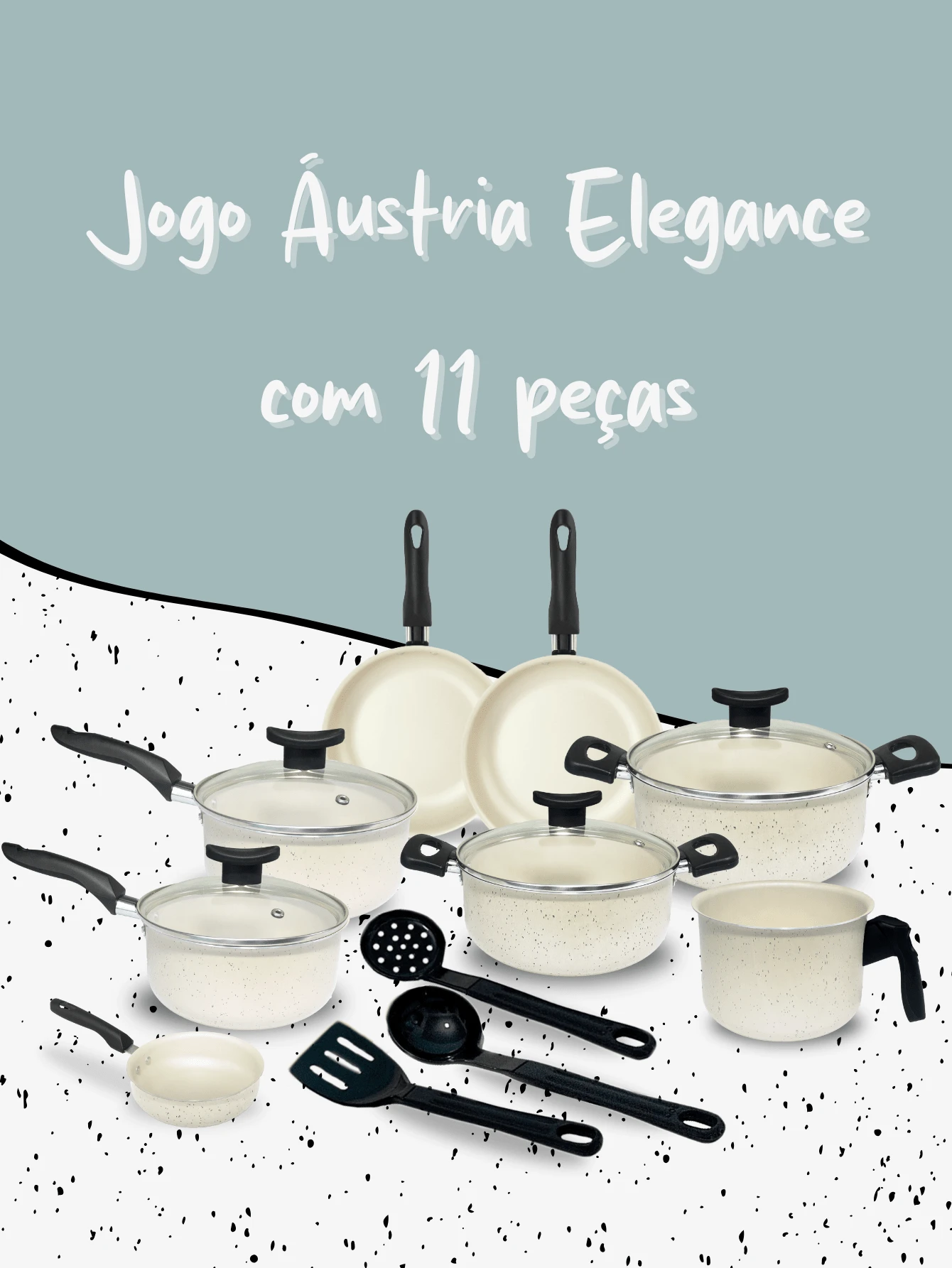 Cookware Set Casserole Set 11 Piece Kit Nonstick Glass Lid With Cutlery ...