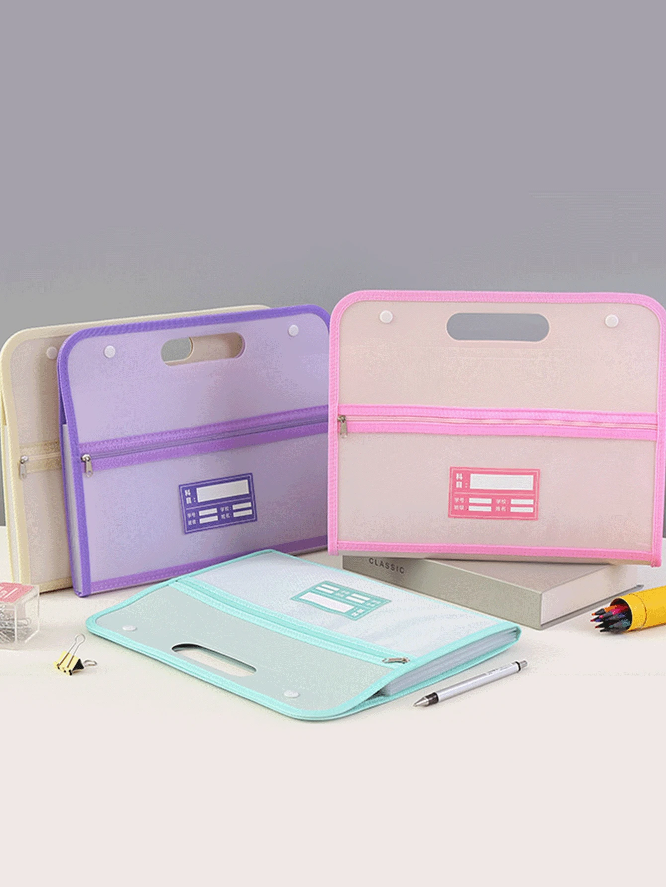 1pc Horizontal 13-Slot Accordion File Folder, Multi-Layer A4 Office ...