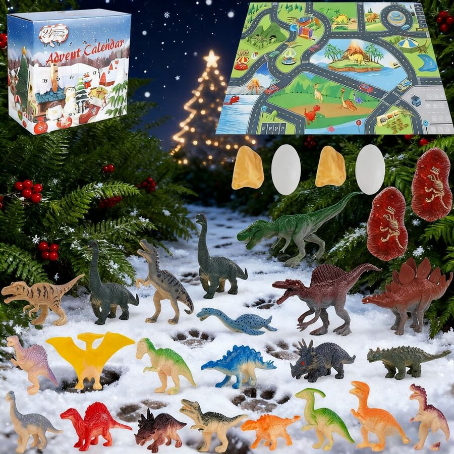 Jurassic Dinosaur Christmas Advent Calendar With 24pcs Dino Figures ...