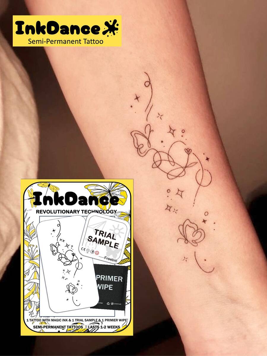 1 Kit "Mariposa Corazón" Tatuajes de Tecnología Revolucionaria ...