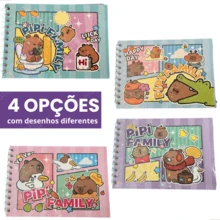 PiPi Family Coloring Book Holographic Cover Colorful Drawing | SHEIN ...