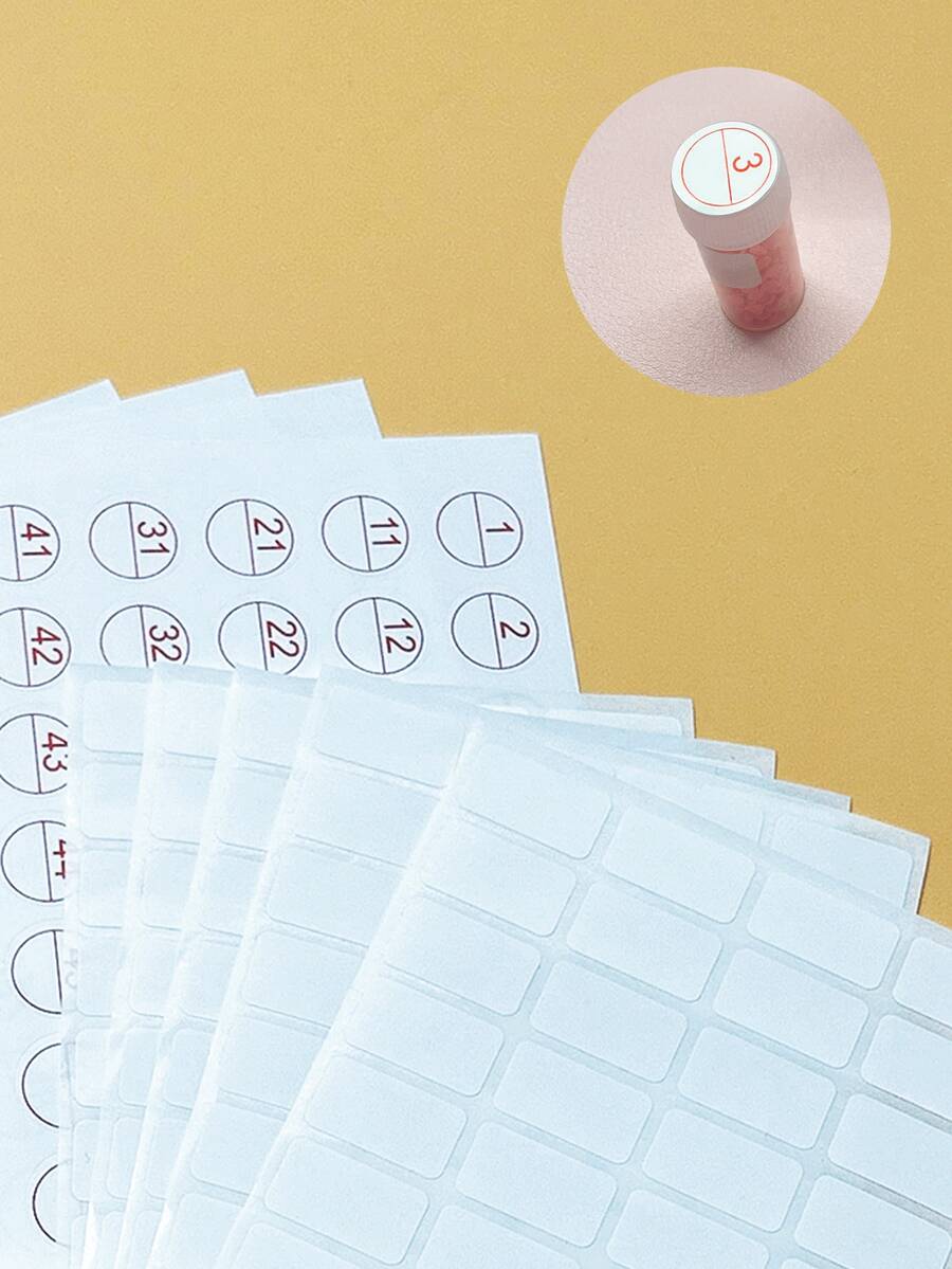 White Rectangular Labels, Polka Dot Number Labels, Marking Divider ...