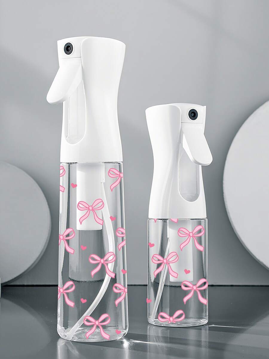 Botella de viaje recargable con diseño de lazo rosa y corazón, de PET ...