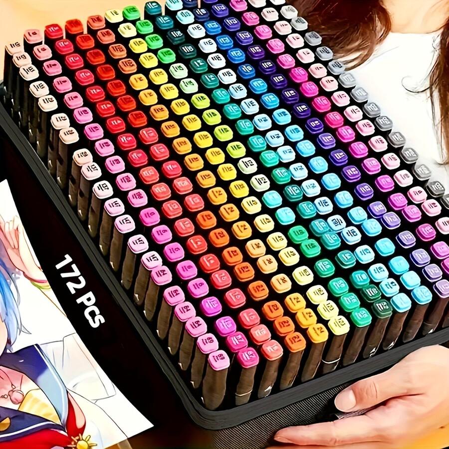 Alcohol Markers, 172 Colors Dual Tip Art Markers For Kids Coloring ...