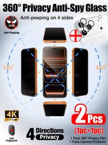 2 Pezzi/1 Set: 1 Pezzo Vetro temperato per privacy a 360 gradi e 1 ...