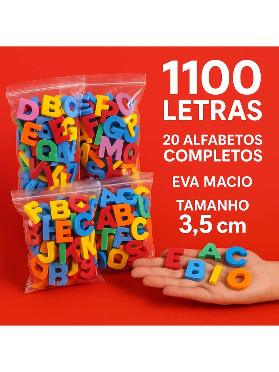 Mega Kit Of EVA Letters - 1100 Colorful Units - Educational And Perfect ...