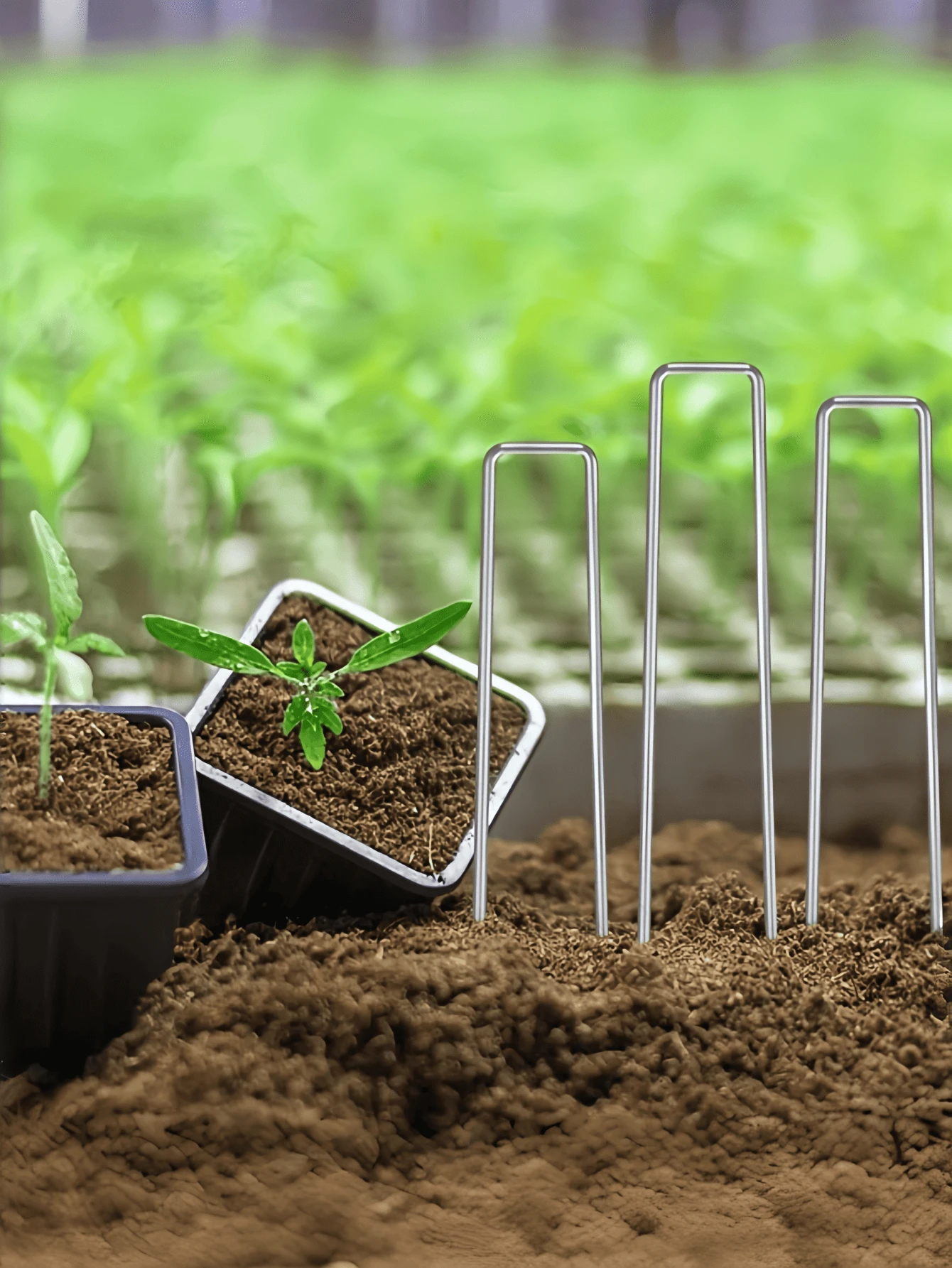 10 Stücke U-förmige Bodenhalterungen, Rasennägel, Kontrollgewebe ...