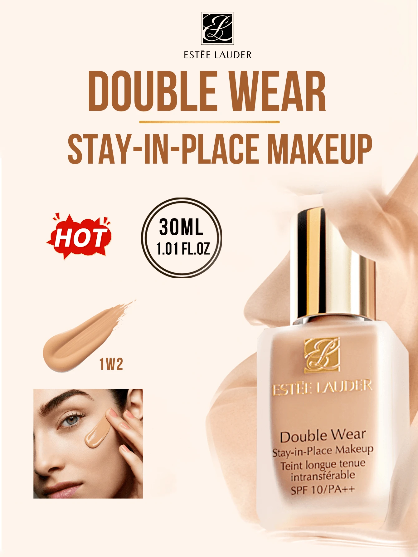 Estée Lauder Fondotinta Double Wear Stay-in-Place n. 1W2 5/7/15/30 ml ...