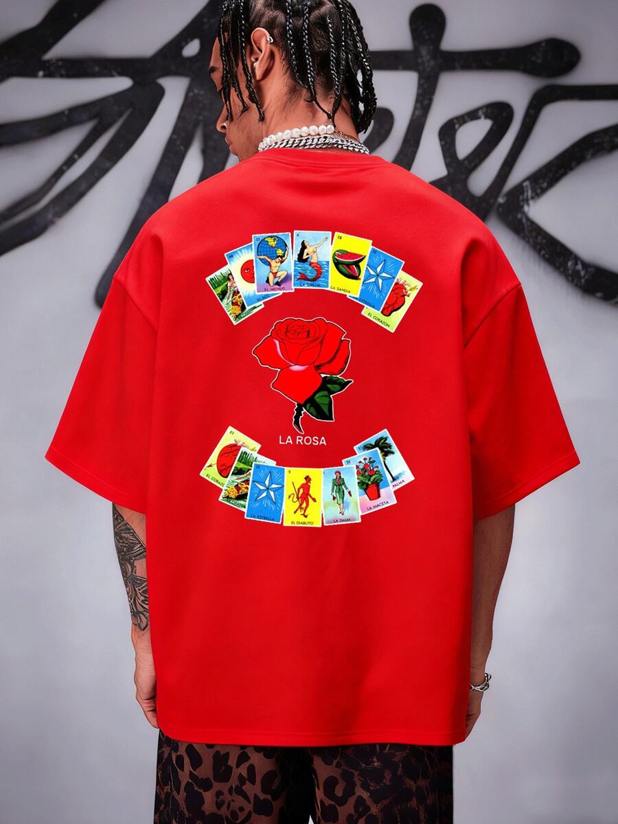 La vibrante rosa central rodeada de icónicas cartas de Lotería como El ...