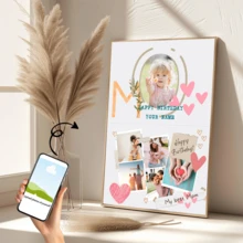 1pc Custom Canvas Wall Art, Room Posters, Gifts For Mom, Family Photo ...