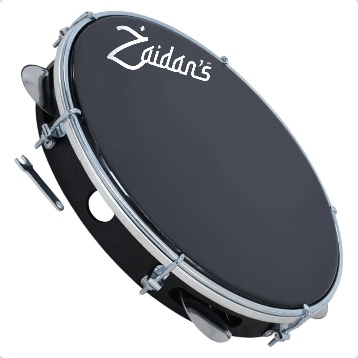 Zaidan's Professional Black ABS Tambourine, 10 Inches, Black Skin ...