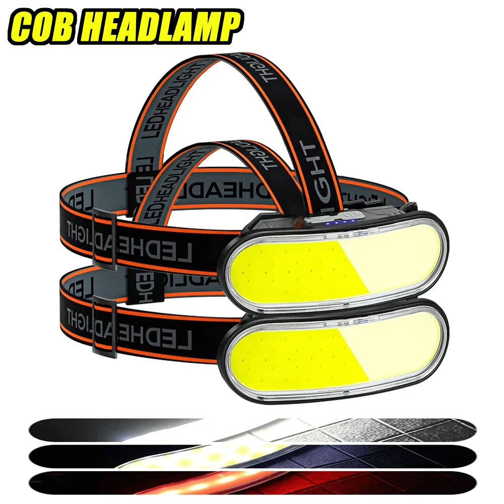1pc Super Bright COB Fishing Headlamp Portable Work Light Outdoor ...