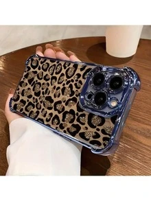 High-End Fashion Leopard Print Four-Corner Anti-Drop Phone Case ...