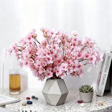 1PC Artificial Flowers Silk Little Peach Blossom Bouquets Fake Plants ...