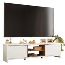 Mueble Mesa Para Tv Rack Madesa Metz Hasta 80'' Color Blanco | Moda de ...