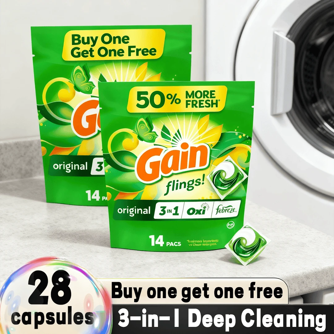 [Buy 1 Get 1 Free]28 Laundry Detergent Pods, A 3-In-1 Multi-Effect ...