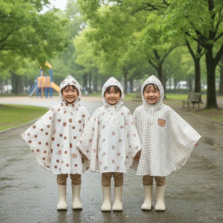 1pc Thick & Durable Outdoor Portable Cartoon Kids Raincoat, Full Body ...