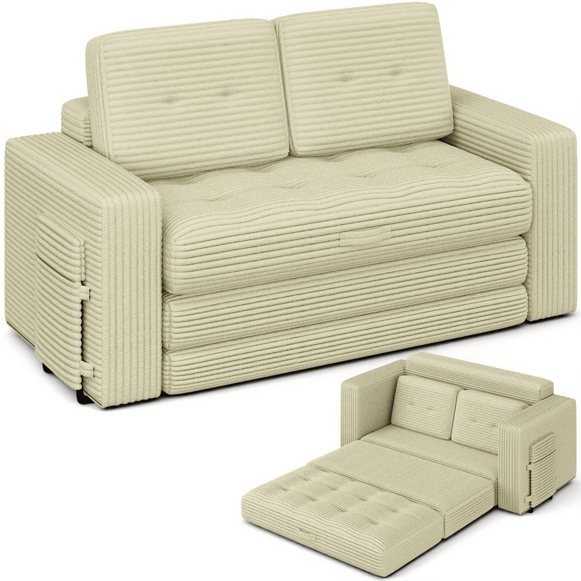 Bosmiller Pull Out Loveseat Boneless Couch,Sleeper Sofa, Folding Couch ...