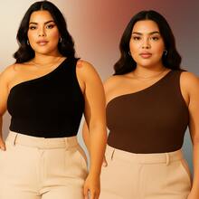 Kit 2 Blusa Regata Mula Manca Ombro Só Plus Size | SHEIN Brasil
