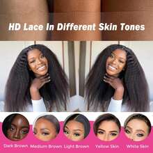 Zealady Parrucca Yaki Straight Bye Bye Knots Glueless Parrucche ...