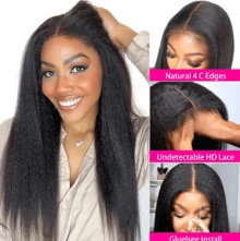 Zealady Parrucca Yaki Straight Bye Bye Knots Glueless Parrucche ...