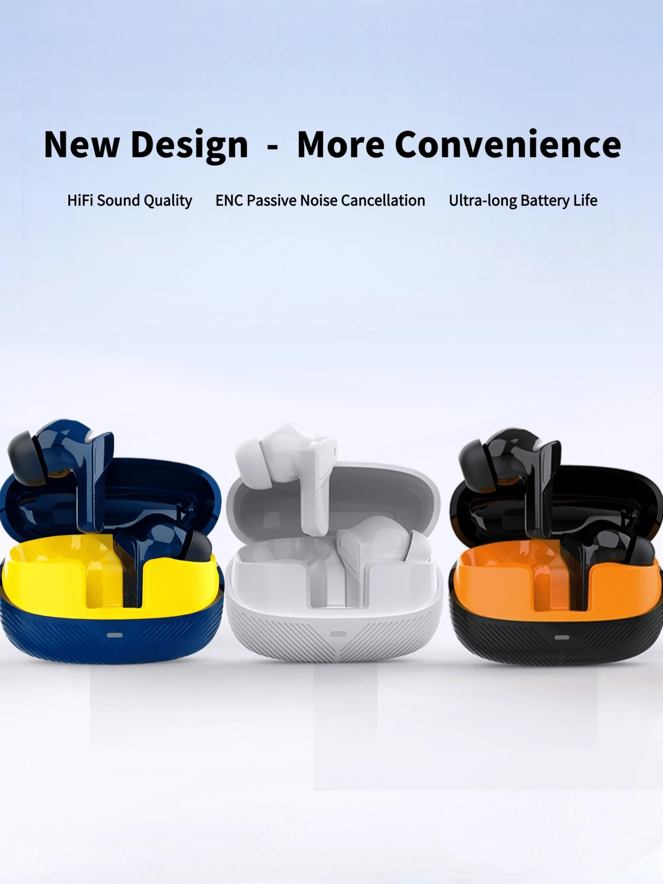 Cuffia senza fili semi-in-ear leggera e confortevole con design ...