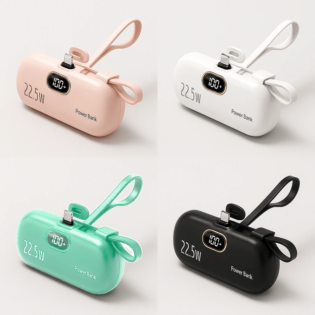 Upgraded 2025 8000mAh Fast Charging Power Bank – USB-C Input/Output ...