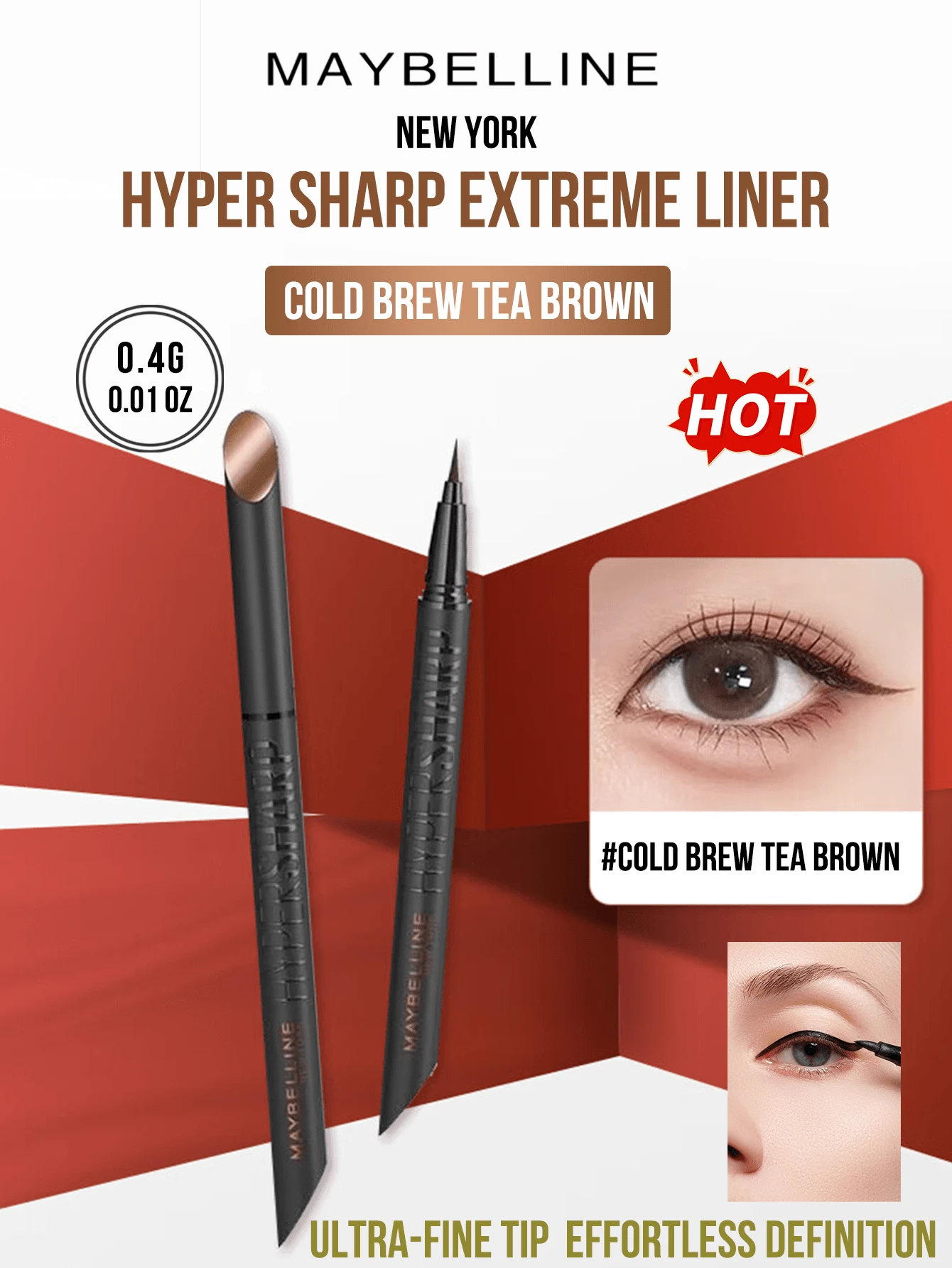 Maybelline DELINEADOR EXTREMO HIPER AFILADO MARRÓN INTENSO 0,4 G/0,01 ...