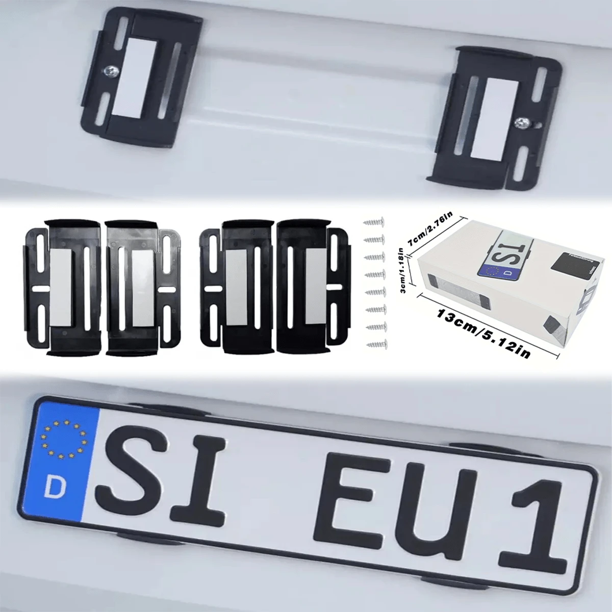 4pcs EU License Plate Holder Bracket, 520*110mm EU Standard Plate Size ...