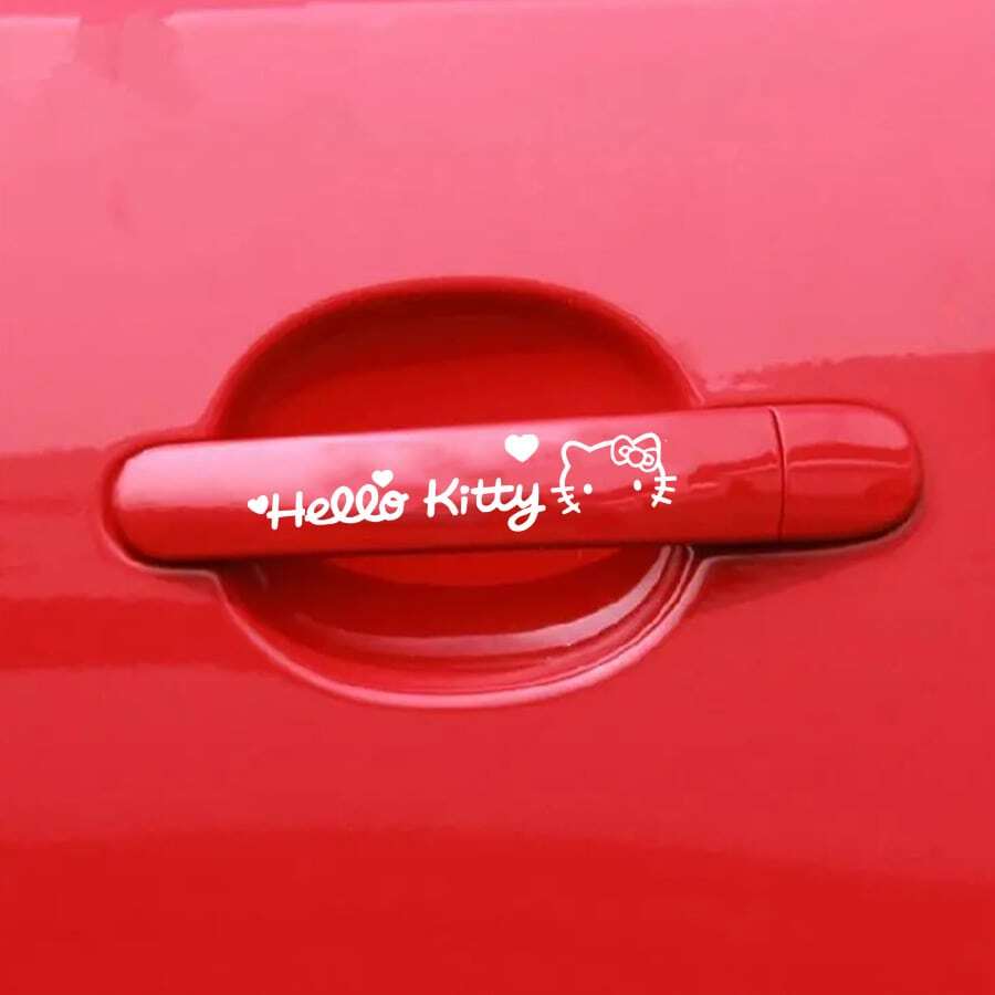Sanrio Hello Kitty Cat Door Handle Stickers, Cartoon Cute Door Handle ...