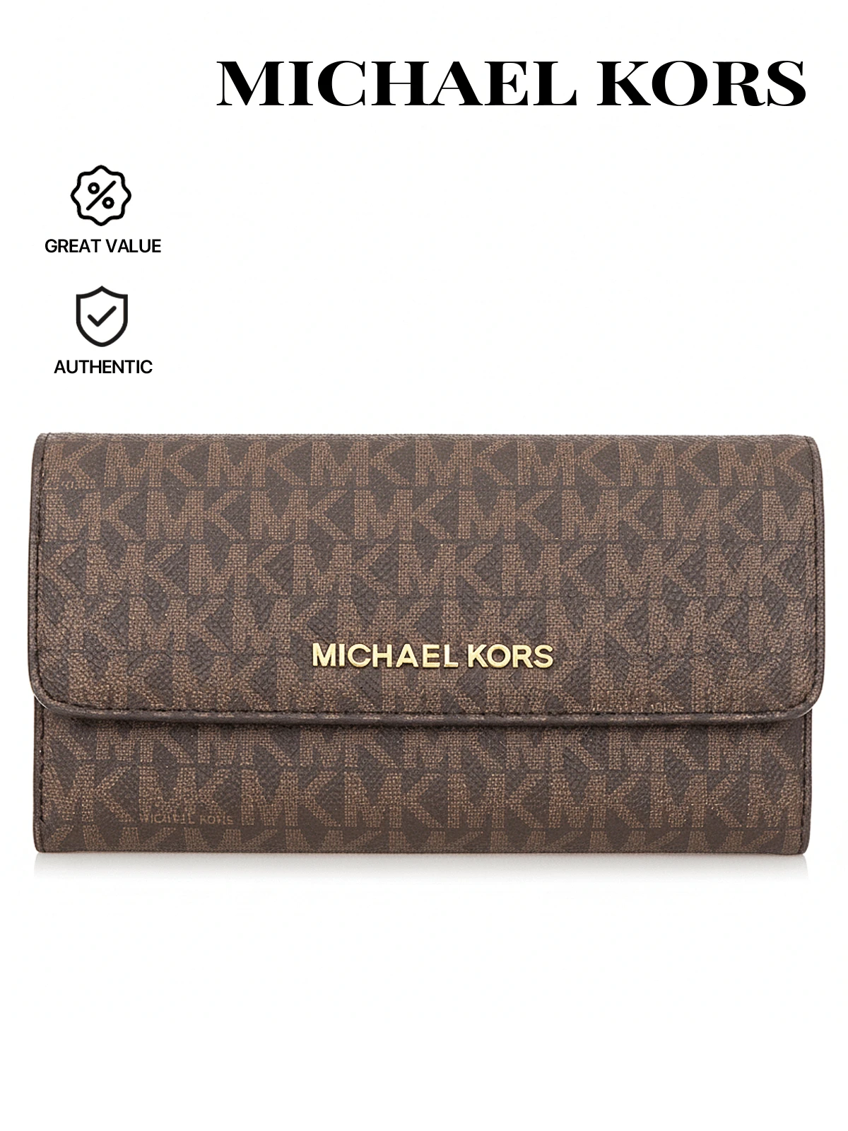 Michael Kors Jet Set Großes Logo Dreifach-Geldbörse BRAUN | aktuelle ...