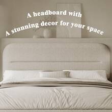 Boucle Bed Frame With Headboard, Modern Upholstered Bed Frame With ...