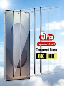 5Pcs HD Transparent Tempered Glass Screen Protector Film Compatible ...