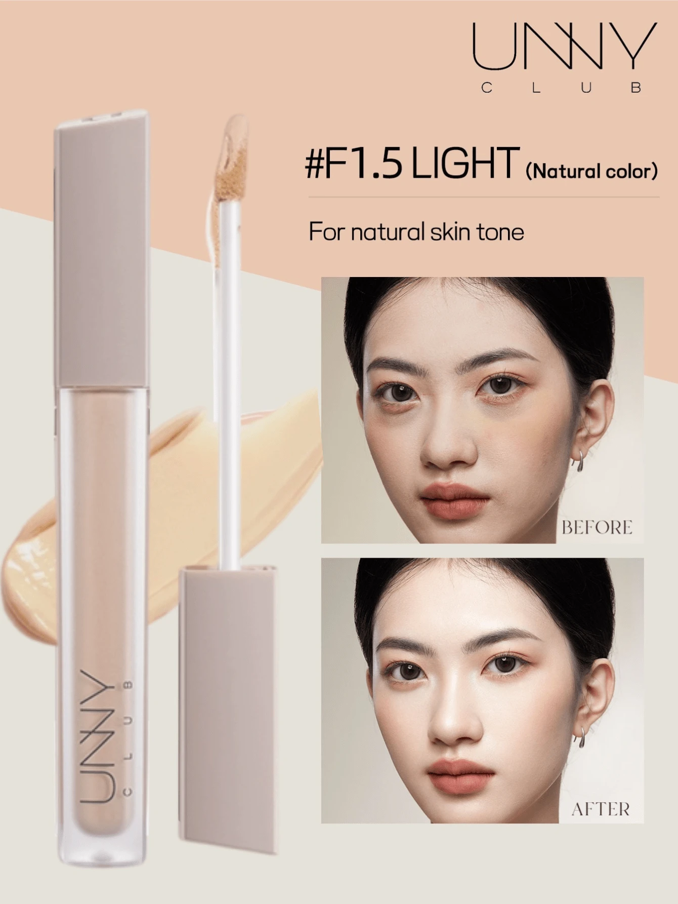 unny club Lápiz corrector de larga duración, líquido corrector de color ...