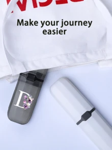 A-Z Portable Toothbrush Case, White Letter & Floral Pattern, Keeps Your ...