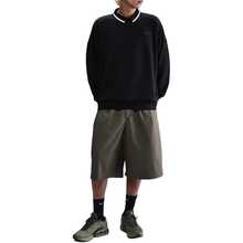 Nike Solid Color Crew Neck Pullover Long Sleeve Loose Sweatshirt Black ...