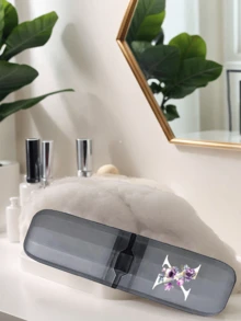 A-Z Portable Toothbrush Case, White Letter & Floral Pattern, Keeps Your ...