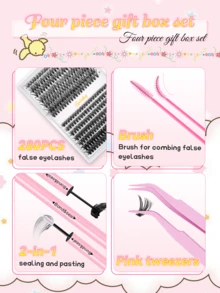 280 Pieces, DIY False Eyelashes - 30D + 40D, Made Of Fiber Material ...