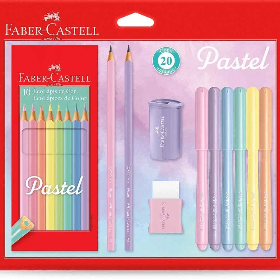 Faber Castell Pastel Tones Kit: 10 Pastel Colored Pencils + 6 Felt-Tip ...