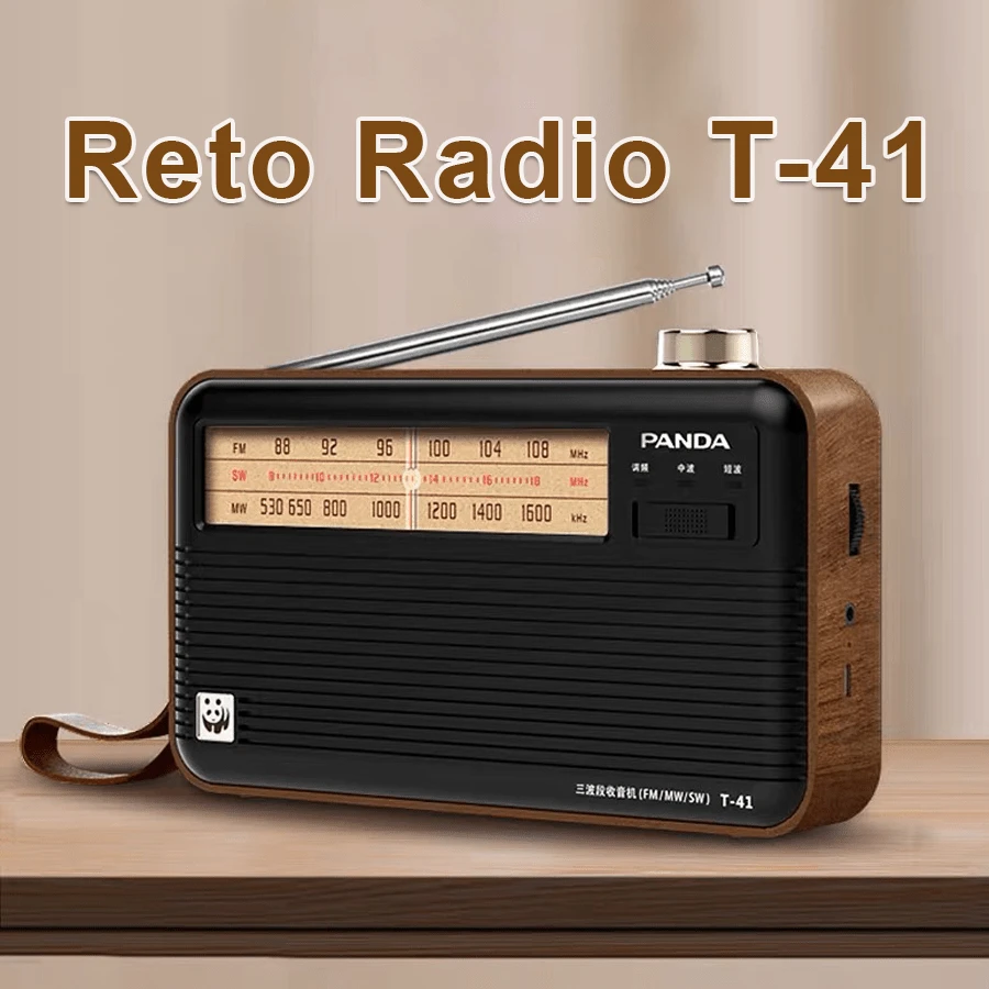 PANDA T-41 Retro Portable Radio, AM/FM/SW Multi-Band, Stereo Player ...
