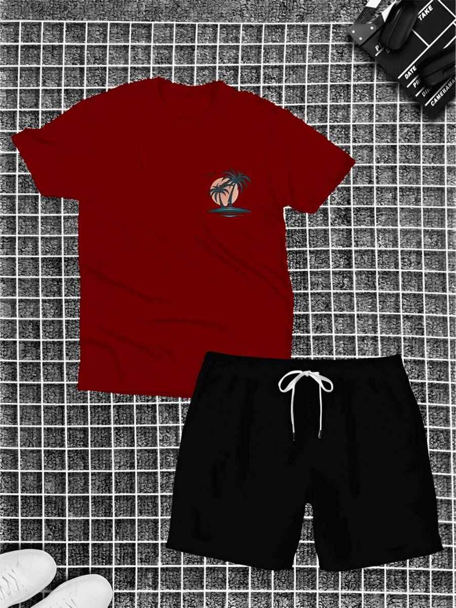 Set: T-Shirt, Shirt, Shorts (Tactel Brand, Coconut Tree), Bermuda ...