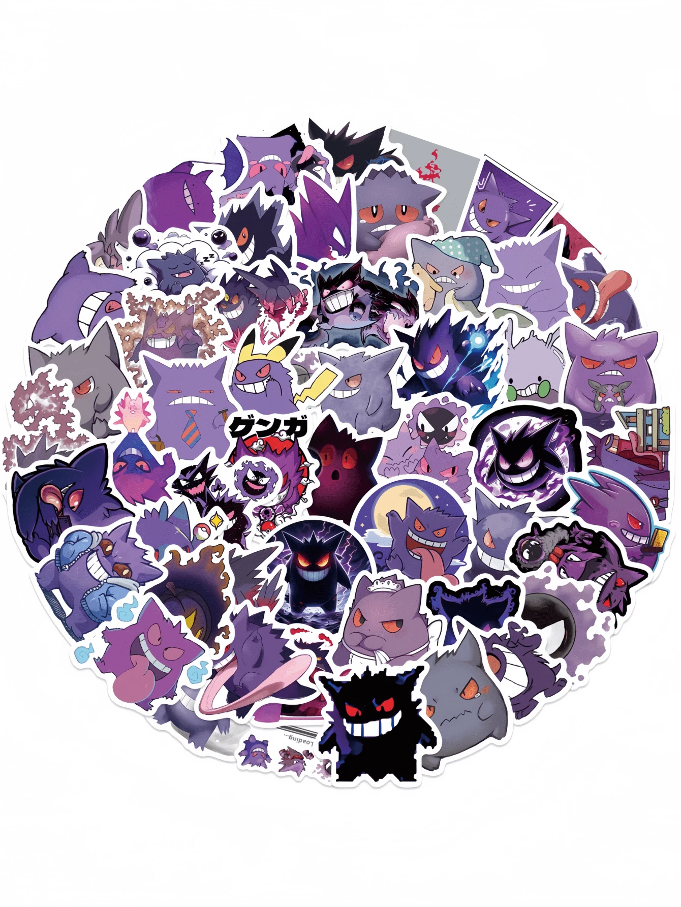 100pcs/50pcs Pokemon Ghost Series Stickers - 50pcs Cute Ghost Pokemon ...