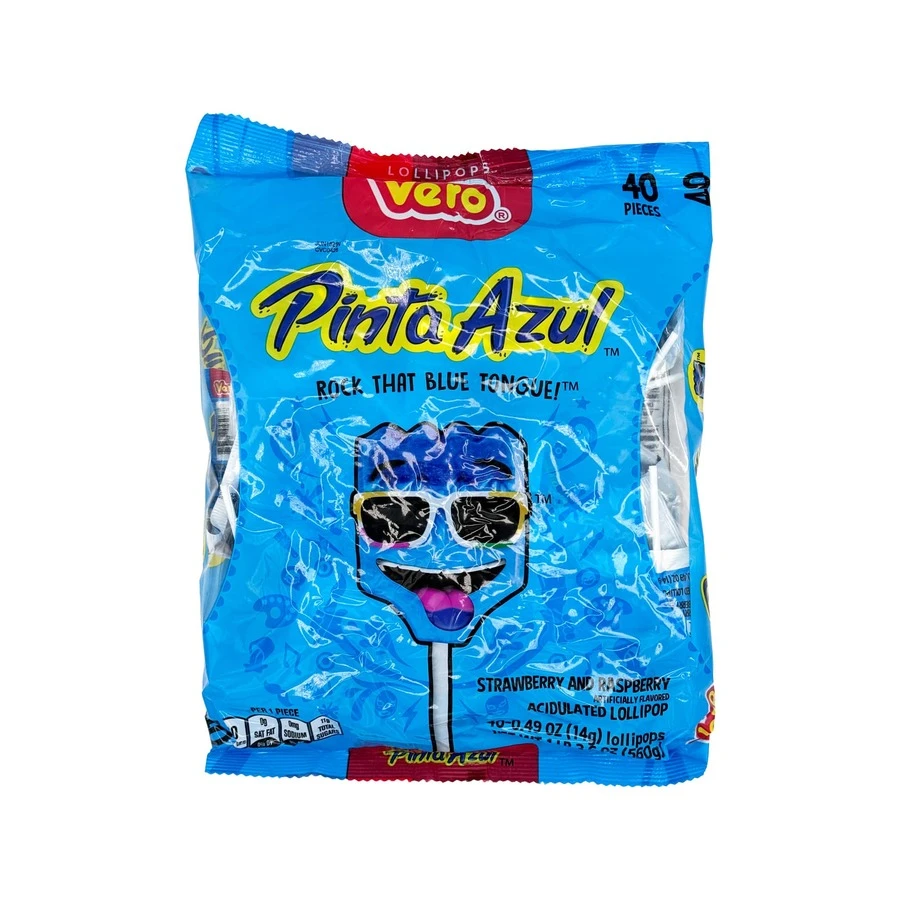 Ricolino Vero Pinta Azul Candy (40 Pack) - Sweet Blue Raspberry Mexican ...