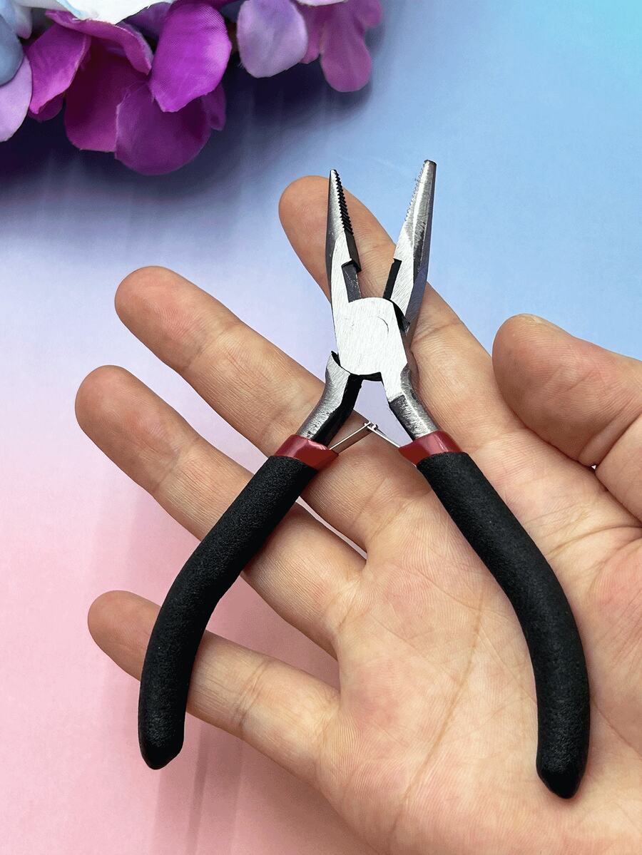 12.5cm Mini Long Nose Pliers With Serrated Jaws And Spring, Beginner ...