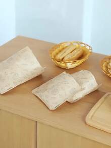 1~100pcs Kraft Paper Sandwich Bags,Greaseproof Disposable Food Bags For ...