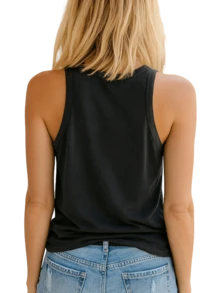 Women's Sleeveless Round Neck Vest With Alphabet Print & Applique ...